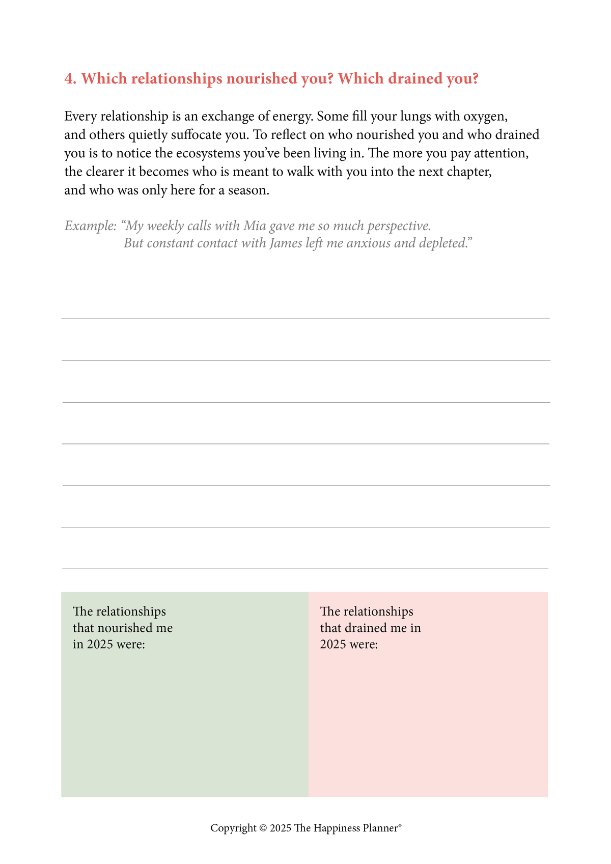 The Ritual of Reflection | 2025 Reflection Workbook – The Happiness ...