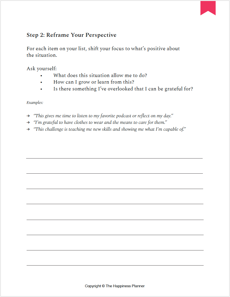 Printables: Gratitude Reframing – The Happiness Planner®