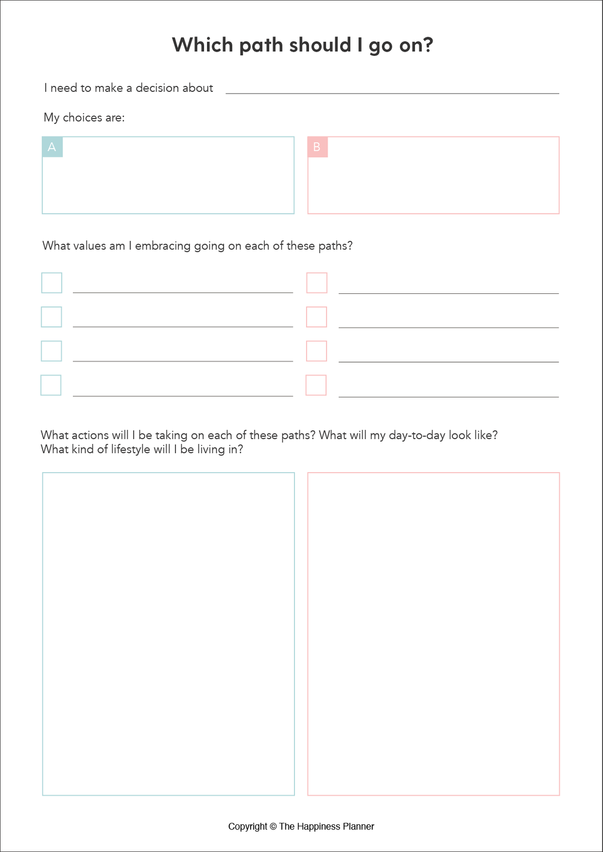 Decision Making Worksheets