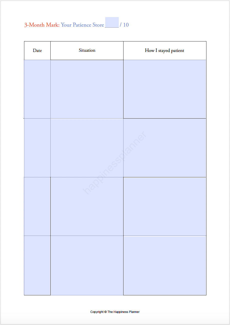 Printable: Mastering Patience – The Happiness Planner®