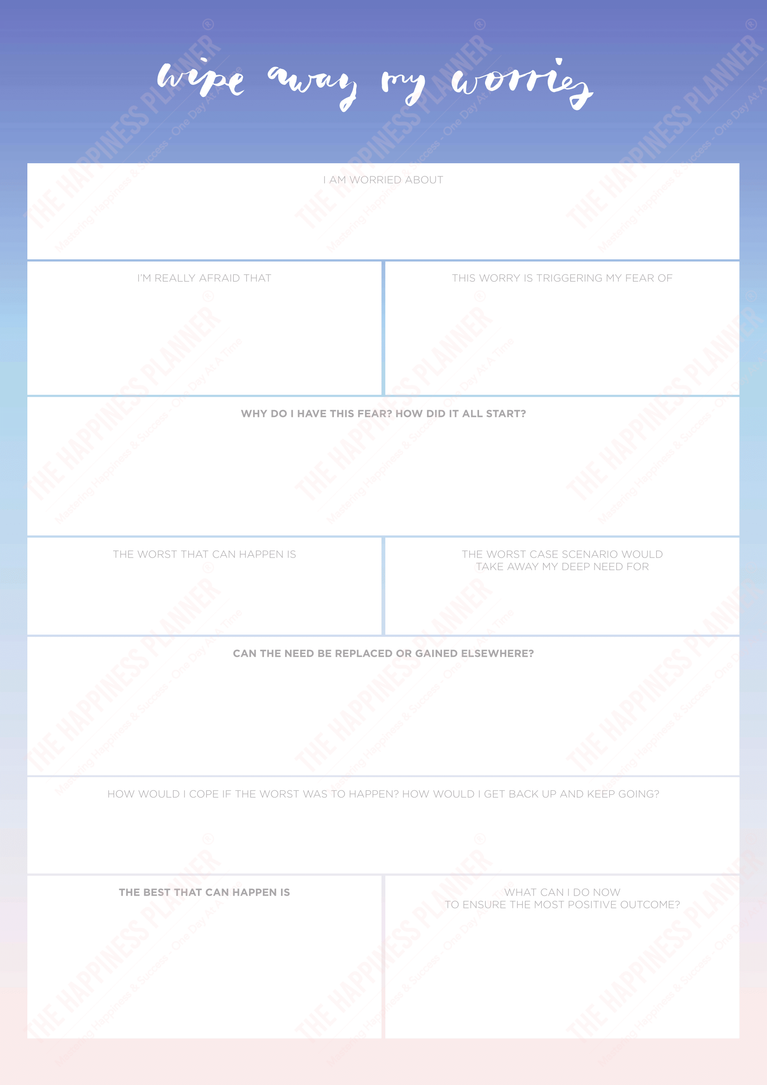 Premium Printables: #Anxiety/Worry – The Happiness Planner®