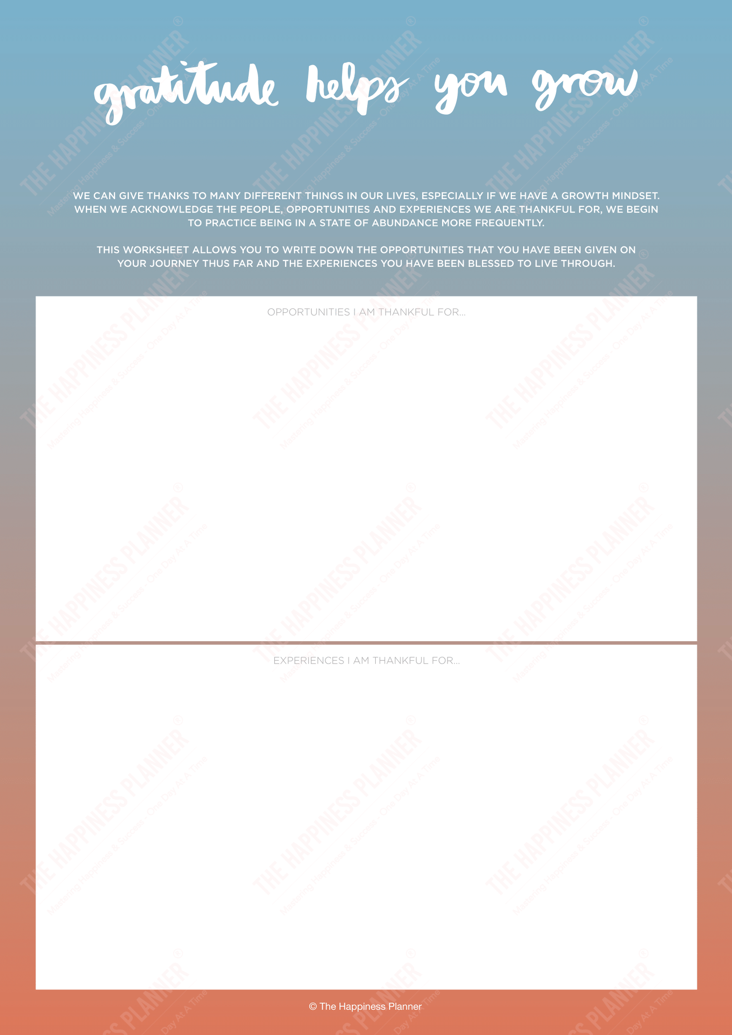 Premium Printables: #Gratitude – The Happiness Planner®