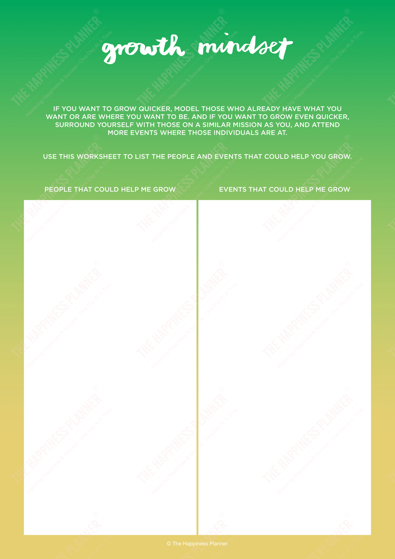Premium Printables: #GrowthMindset – The Happiness Planner®